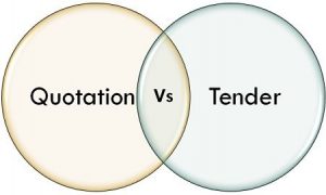 What is the difference between a tender and quotation?