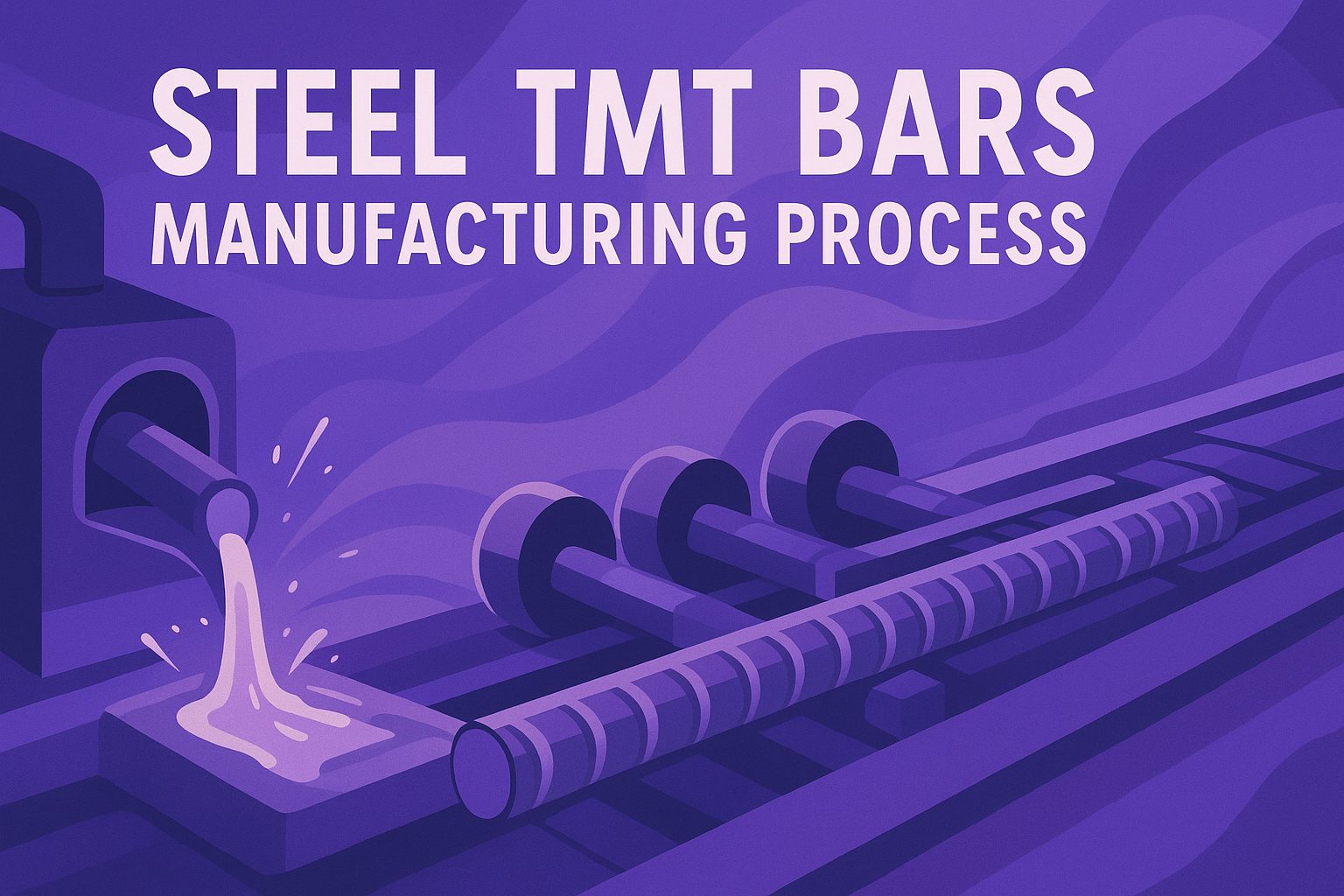 Manufacturing process of steel TMT bars