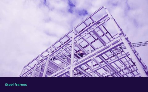Steel frames used in construction