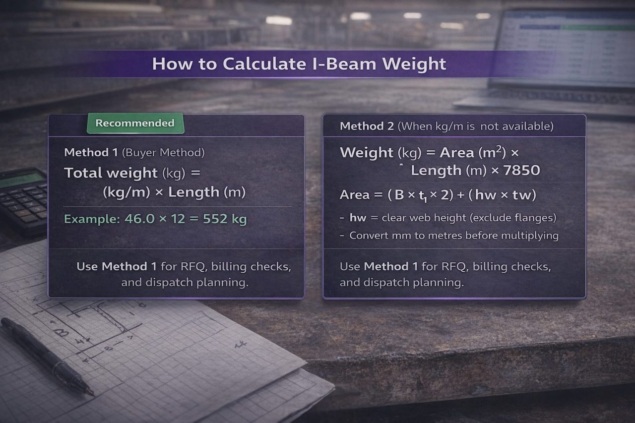 I-Beam Weight Chart: ISMB kg/m, 6 m and 12 m Weight