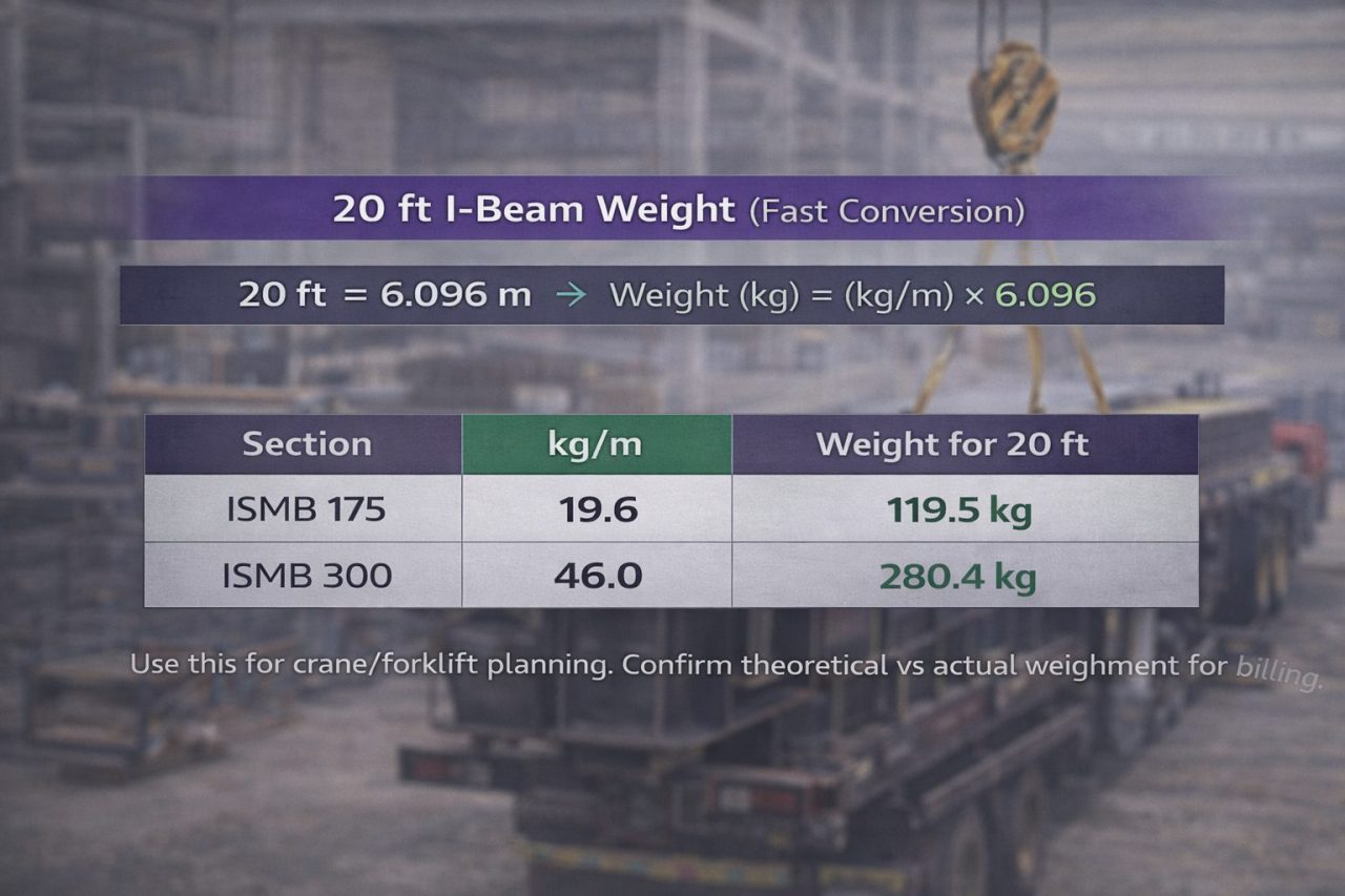 I-Beam Weight Chart: ISMB kg/m, 6 m and 12 m Weight