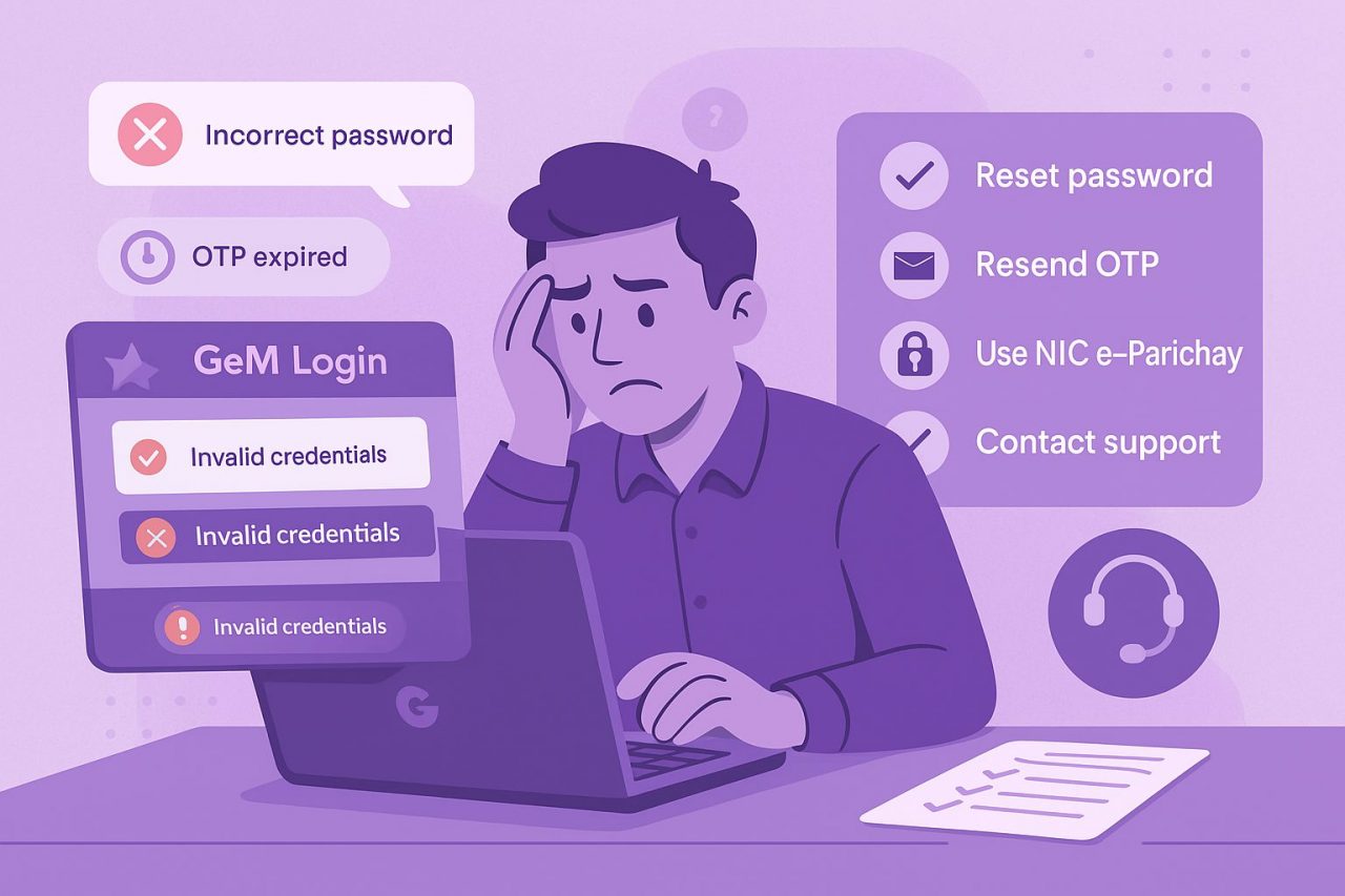 GeM portal login, Seller login ID, Step-to-step portal login guide