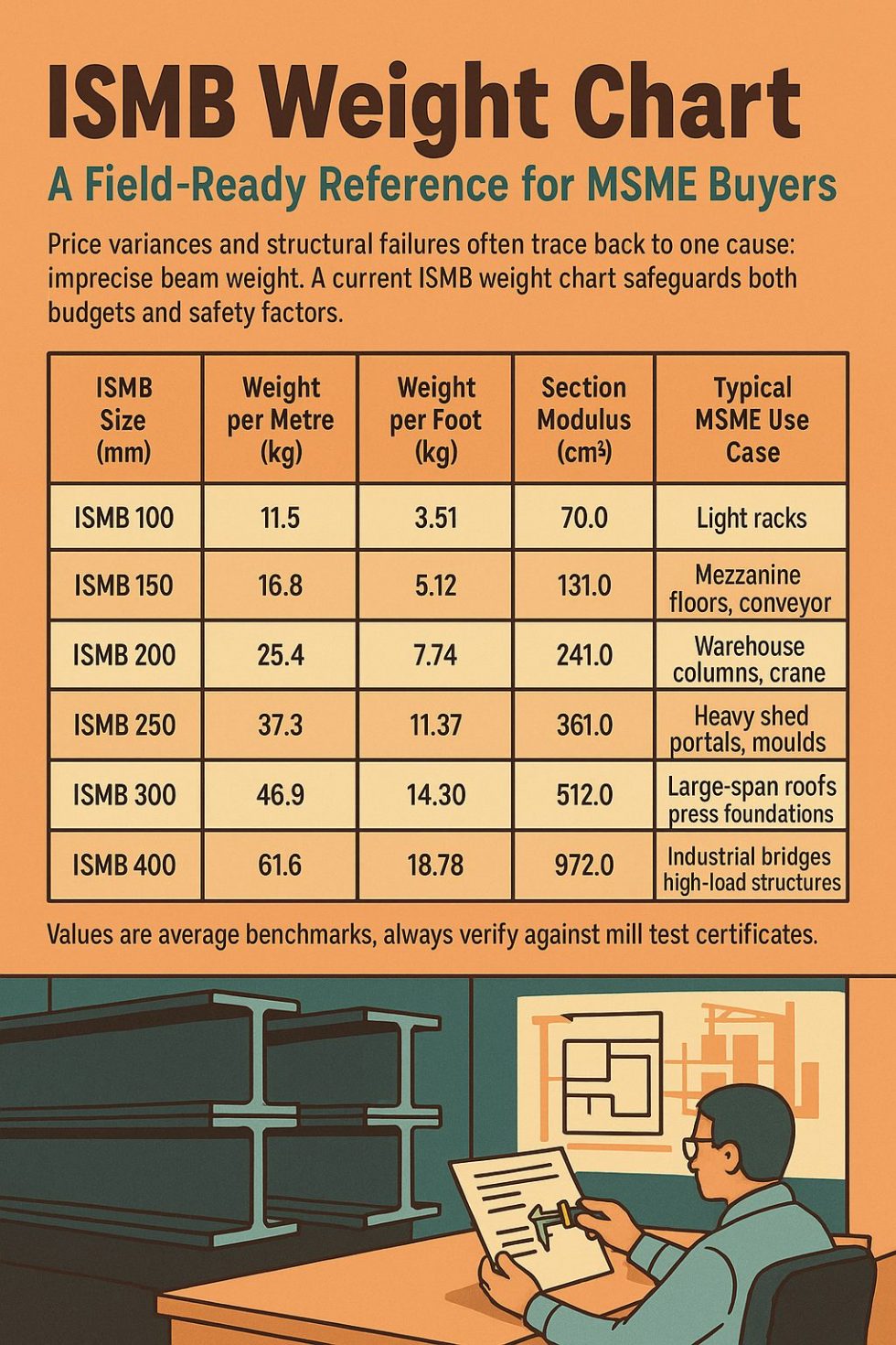 ISMB Weight Chart & Sourcing Guide: Reduce Cost & Prevent Errors - Tata ...
